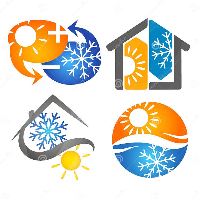 Air Conditioning Symbol Set Stock Illustration - Illustration of ...