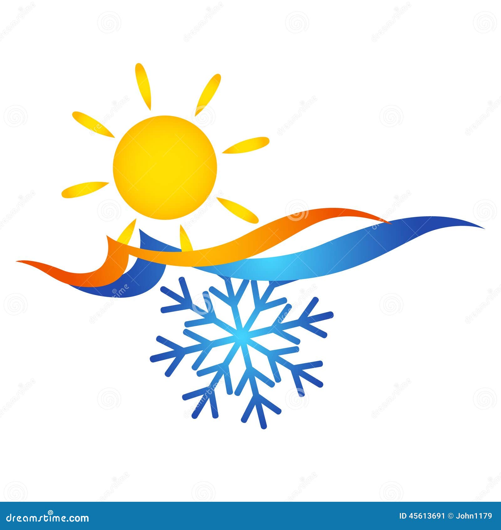 Air Conditioning Symbol - Warm And Cold In Home Vector Illustration ... Air Conditioning Symbol - Warm And Cold In Home Vector Illustration ...