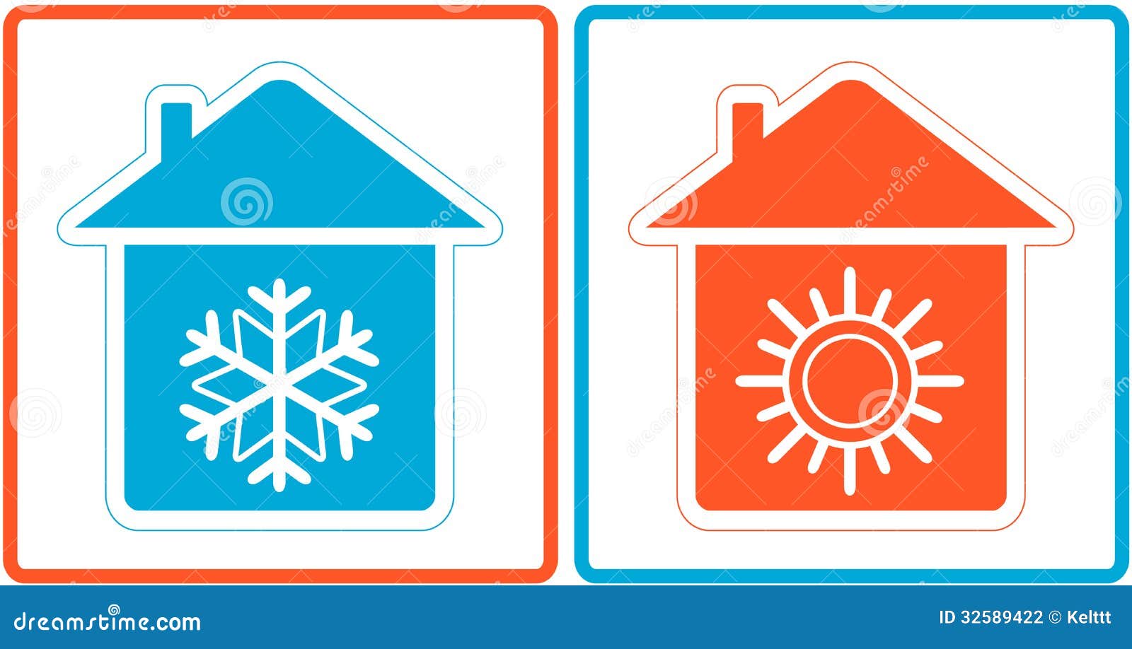 Air Conditioning Symbol - Warm and Cold in Home Stock Vector ... Air Conditioning Symbol - Warm and Cold in Home Stock Vector ...