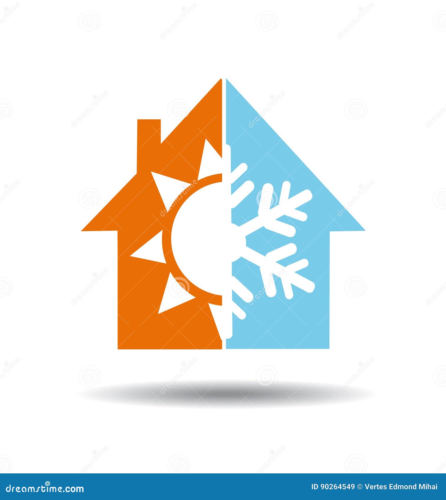 Air Conditioning Symbol - Warm and Cold in Home Stock Vector ... Air Conditioning Symbol - Warm and Cold in Home Stock Vector ...