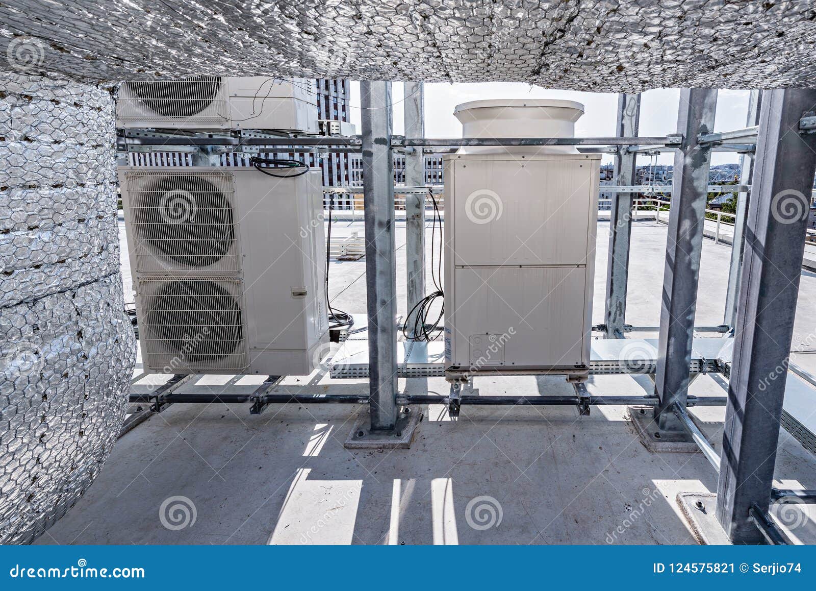 Air conditioning system. stock image. Image of construction - 124575821