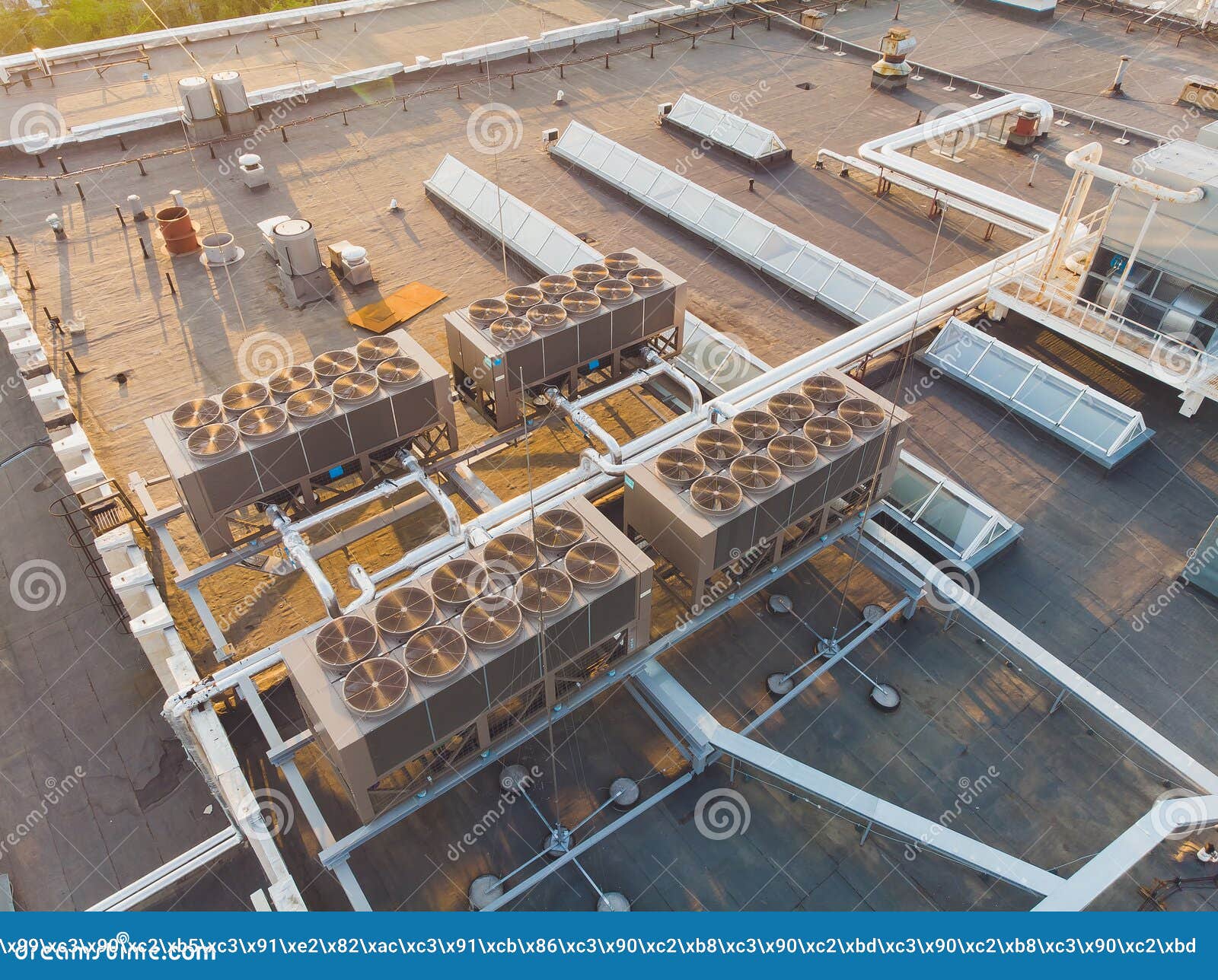 Air Conditioning System Assembled on Side of a Building. Stock Photo ...