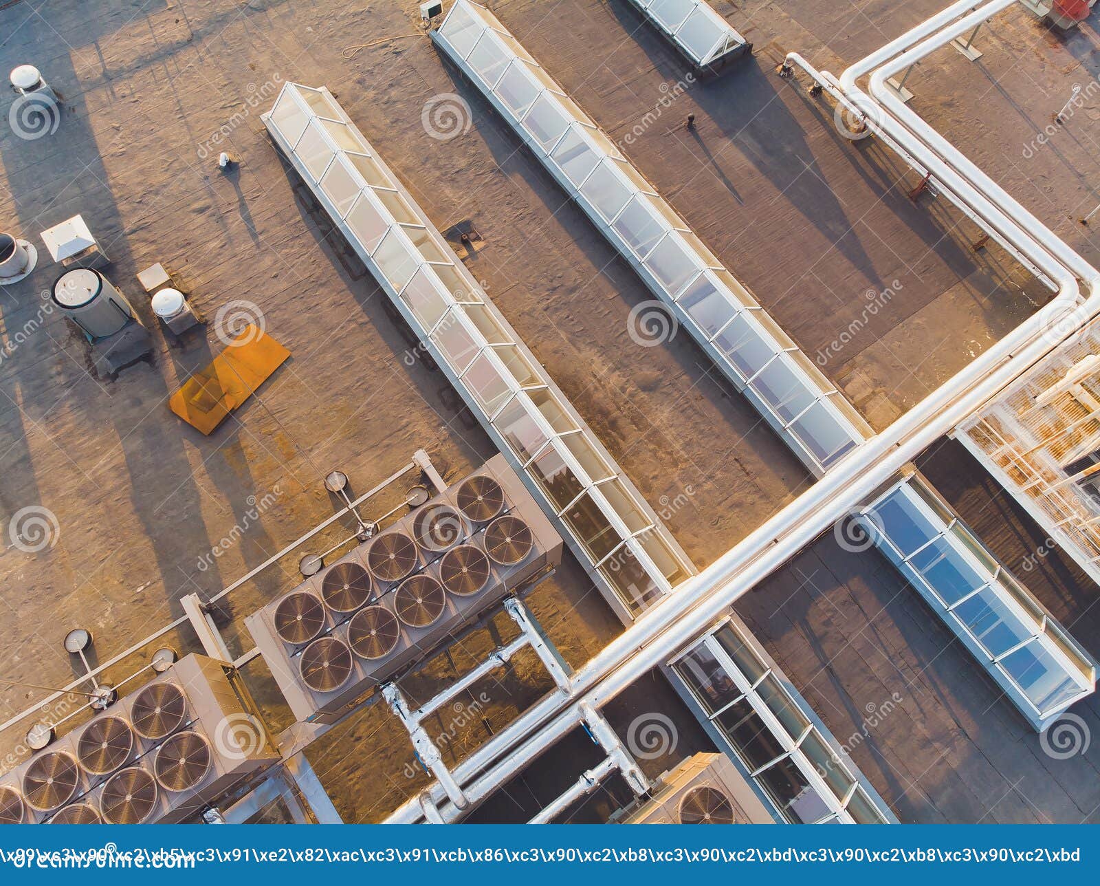 Air Conditioning System Assembled on Side of a Building. Stock Photo ...