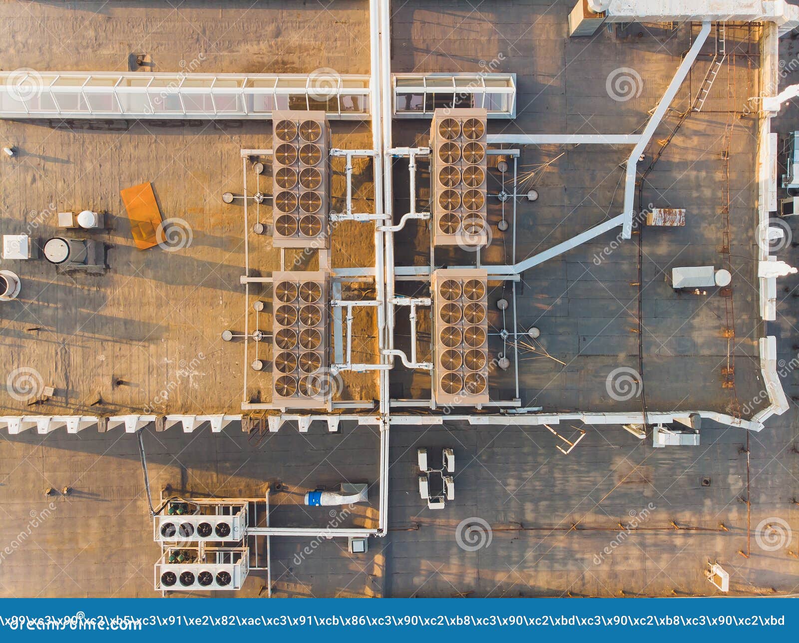 Air Conditioning System Assembled on Side of a Building. Stock Image ...