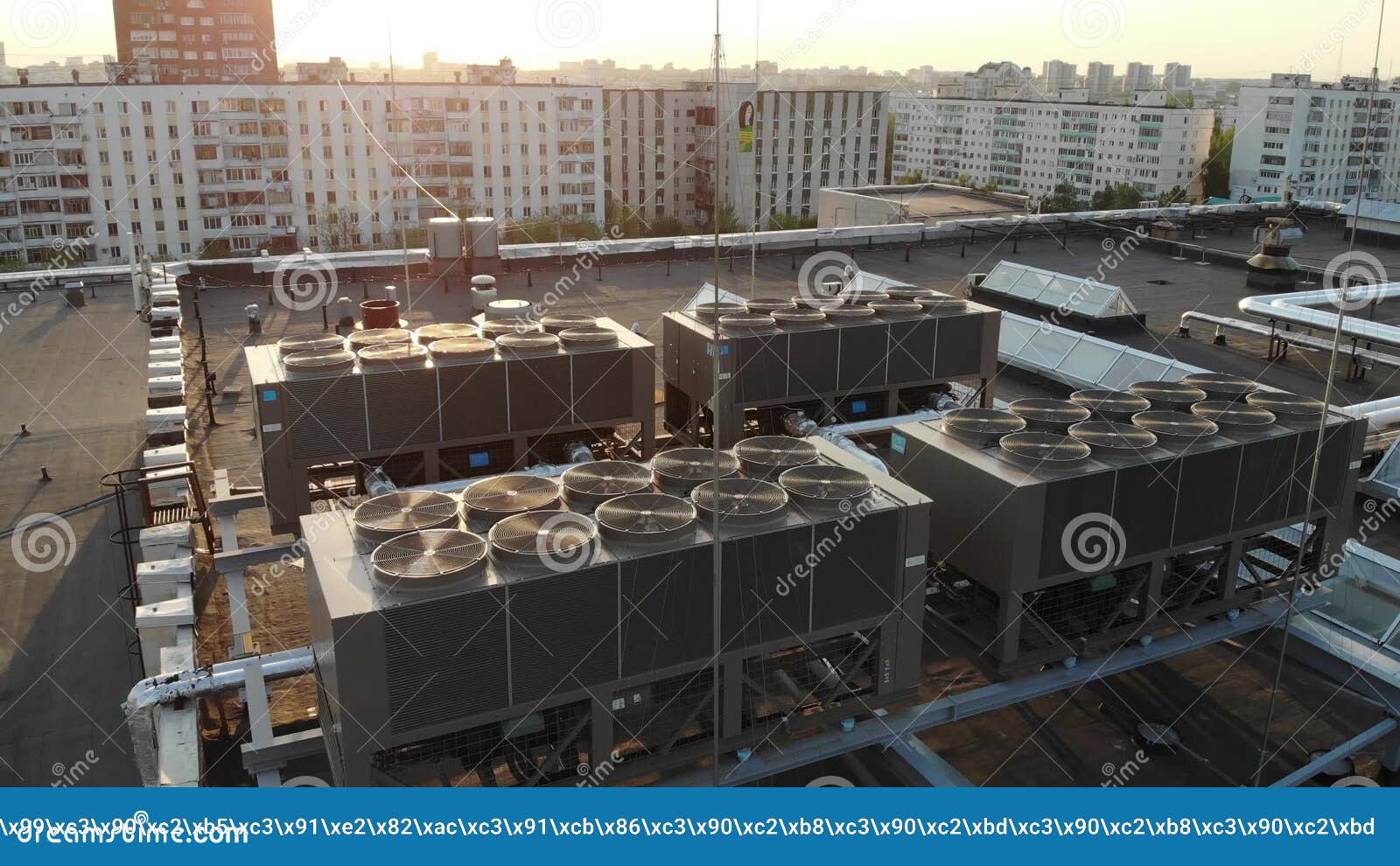 Air Conditioning System Assembled on Side of a Building. Stock Video ...