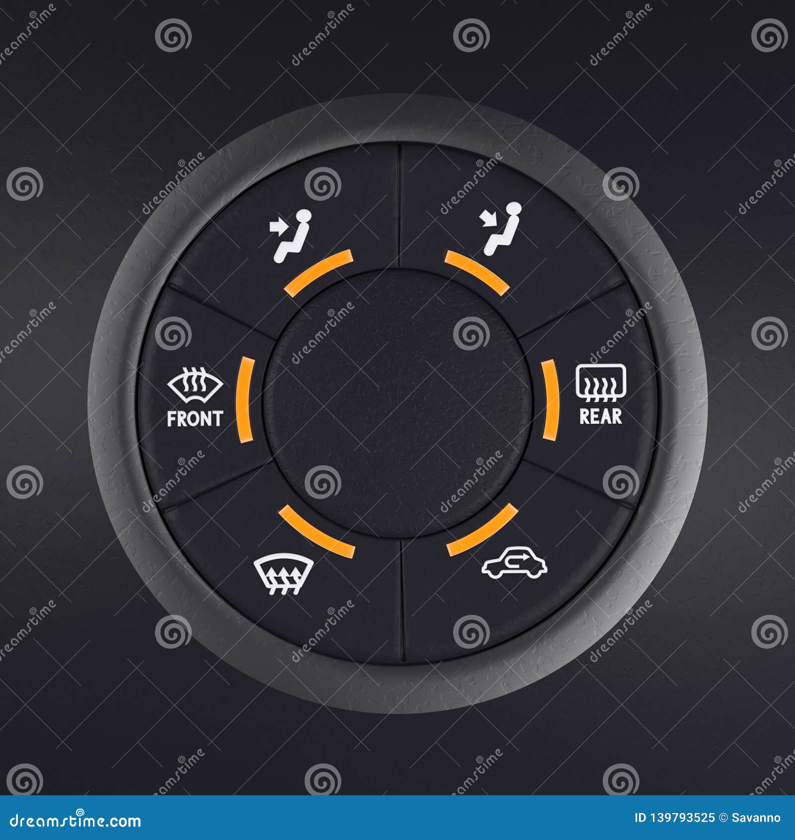 Air Conditioning System Control Panel. Black Car Dashboard Stock Image ...