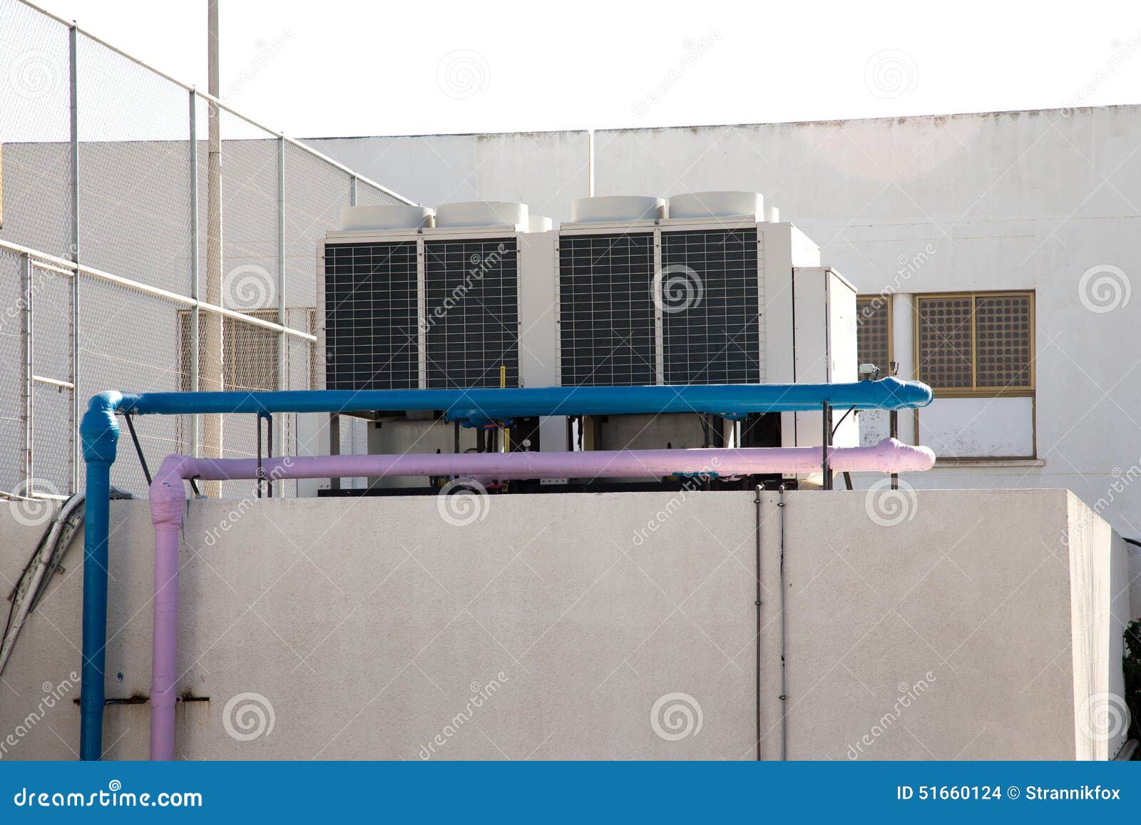 The Air Conditioning System Installed on the Roof of the Building Stock ...