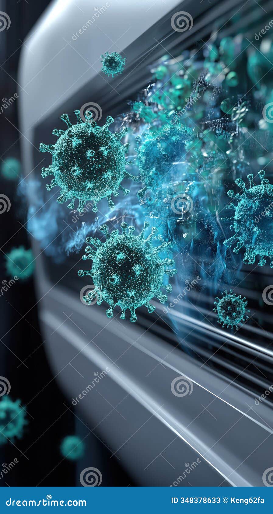 Virus Particles Representation, Red And Blue Spherical Shapes ...
