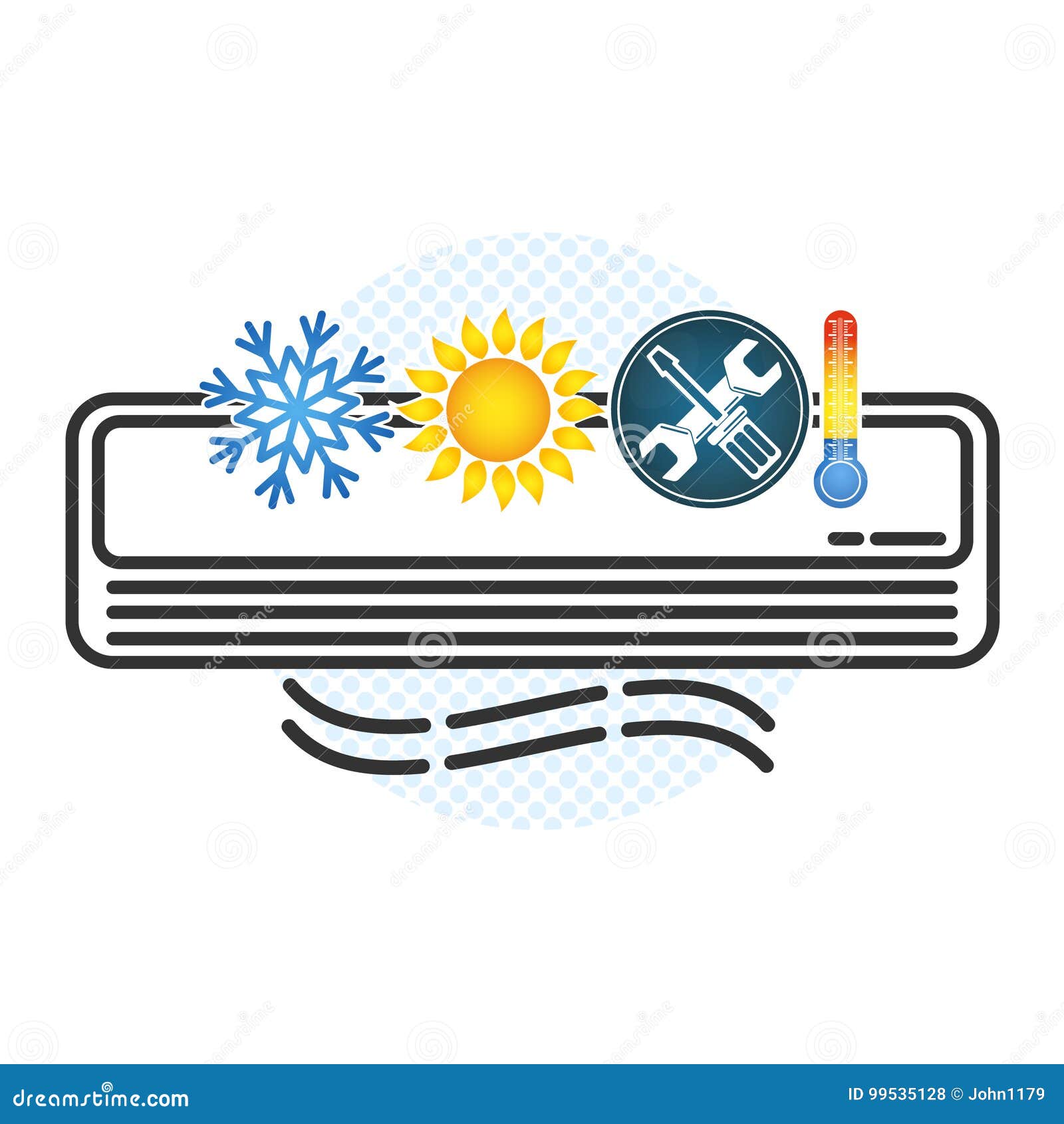 Air Conditioning and Ventilation Symbol Stock Illustration ...