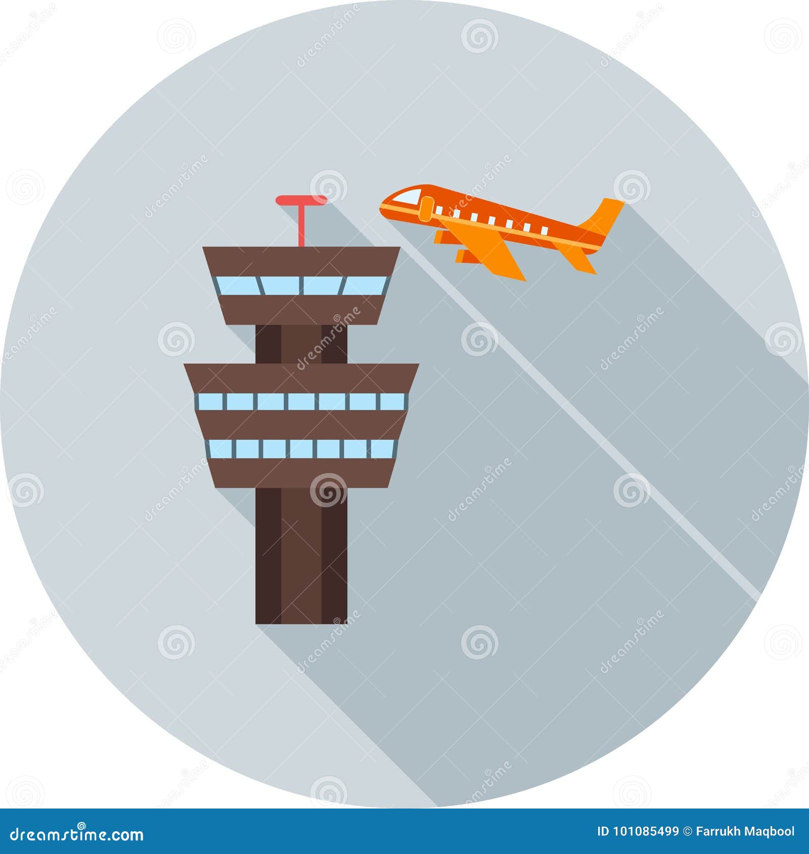 Air Control Tower stock vector. Illustration of traffic - 101085499
