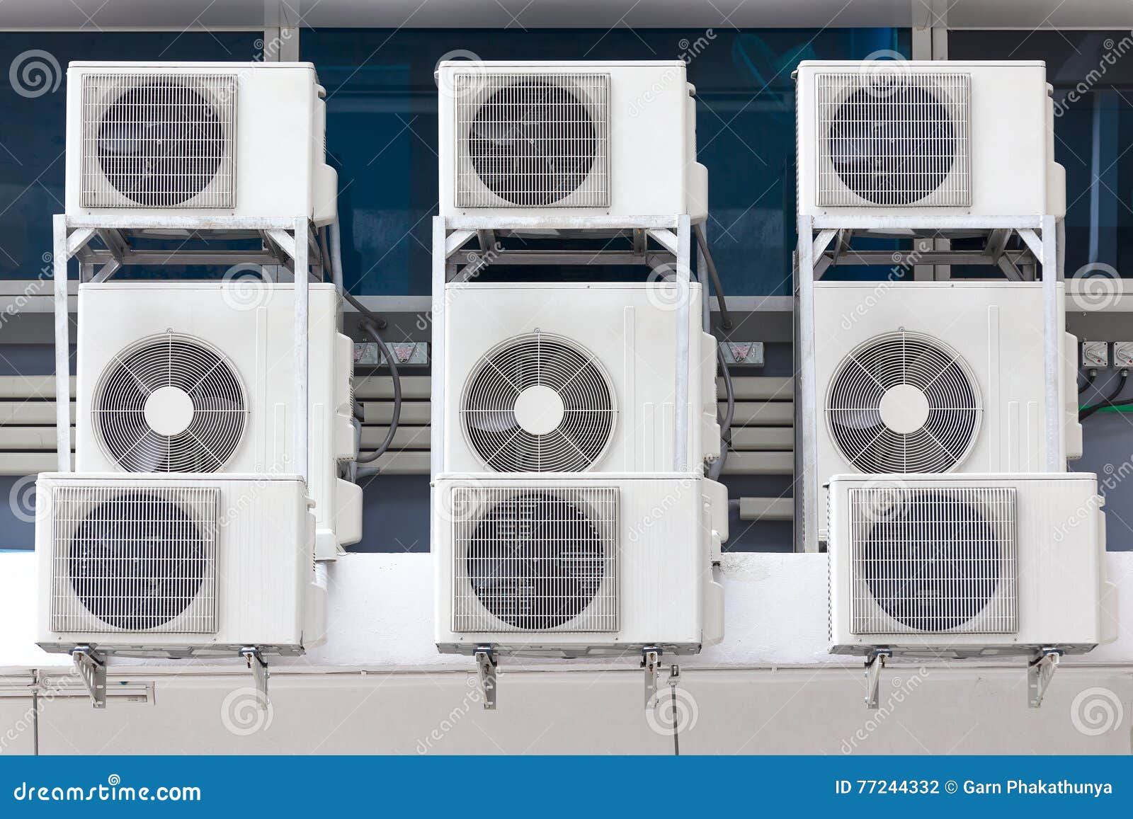 Air cooled condensers. stock photo. Image of cooling - 77244332