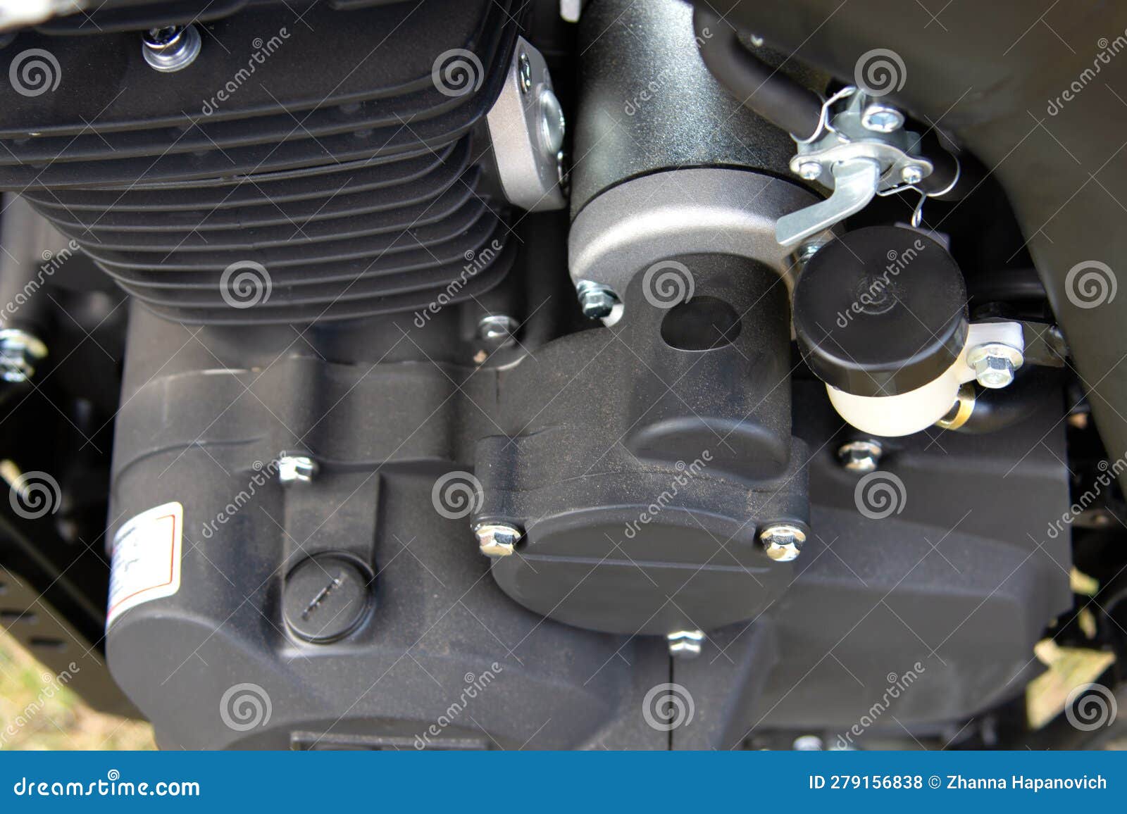 Air-cooled Internal Combustion Engine for a Motorcycle Close-up Stock ...