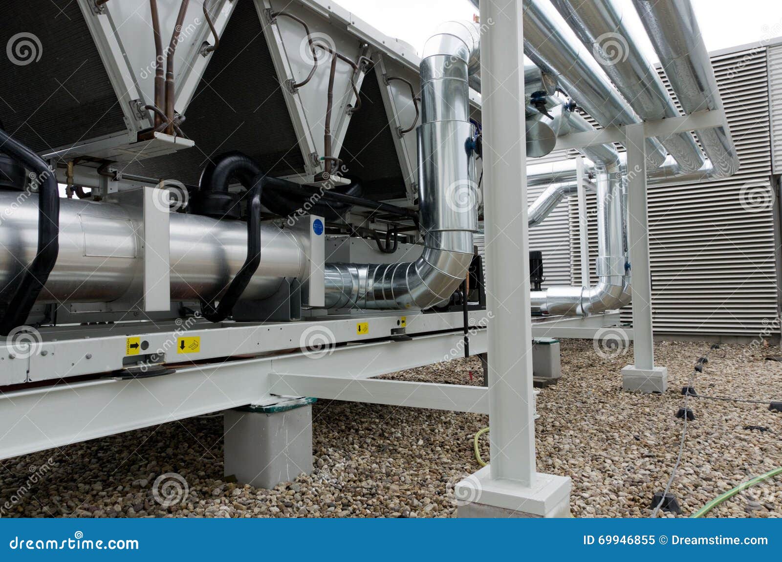 Air Cooled Water Chiller Plant with Pipework Stock Image - Image of ...