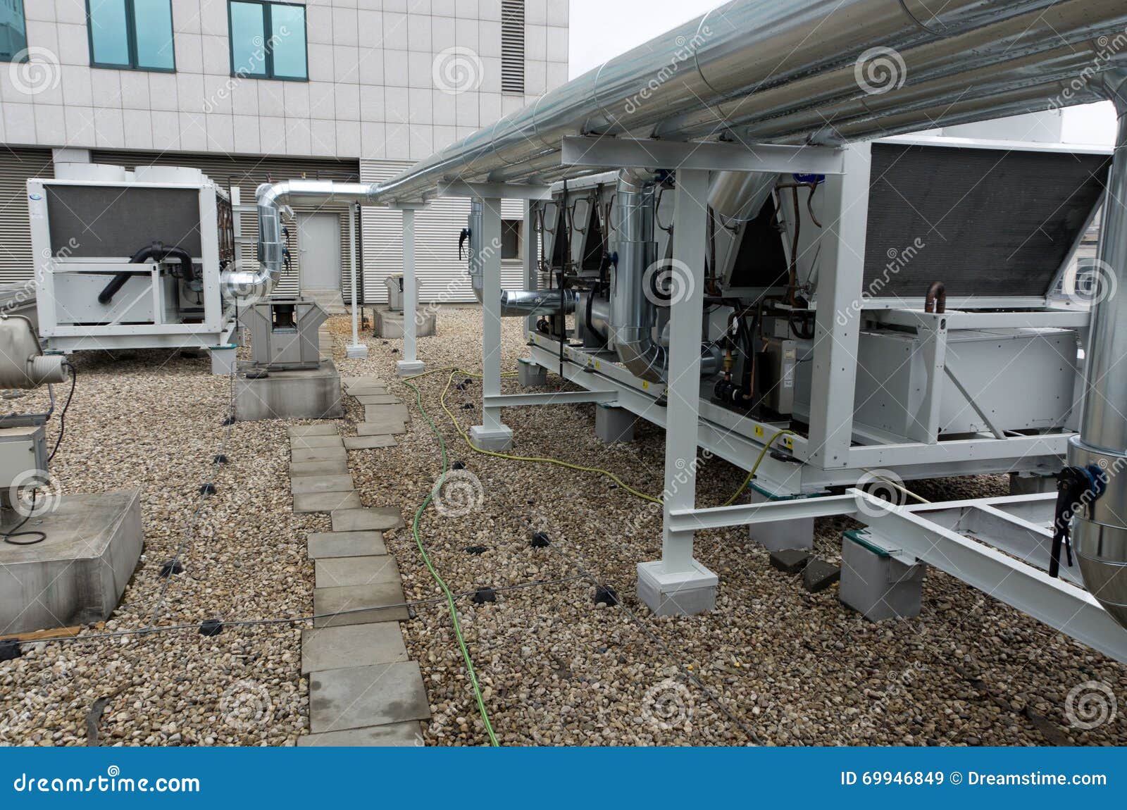 Air Cooled Water Chiller Plant with Pipework Stock Image - Image of ...