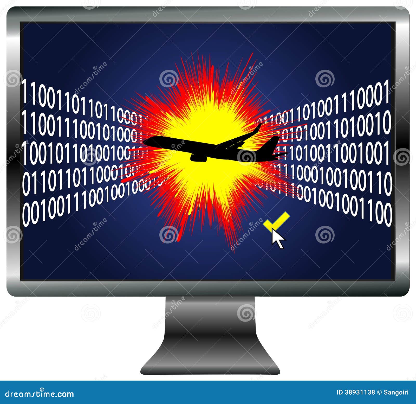 Air Crash stock illustration. Illustration of plane, cyber - 38931138