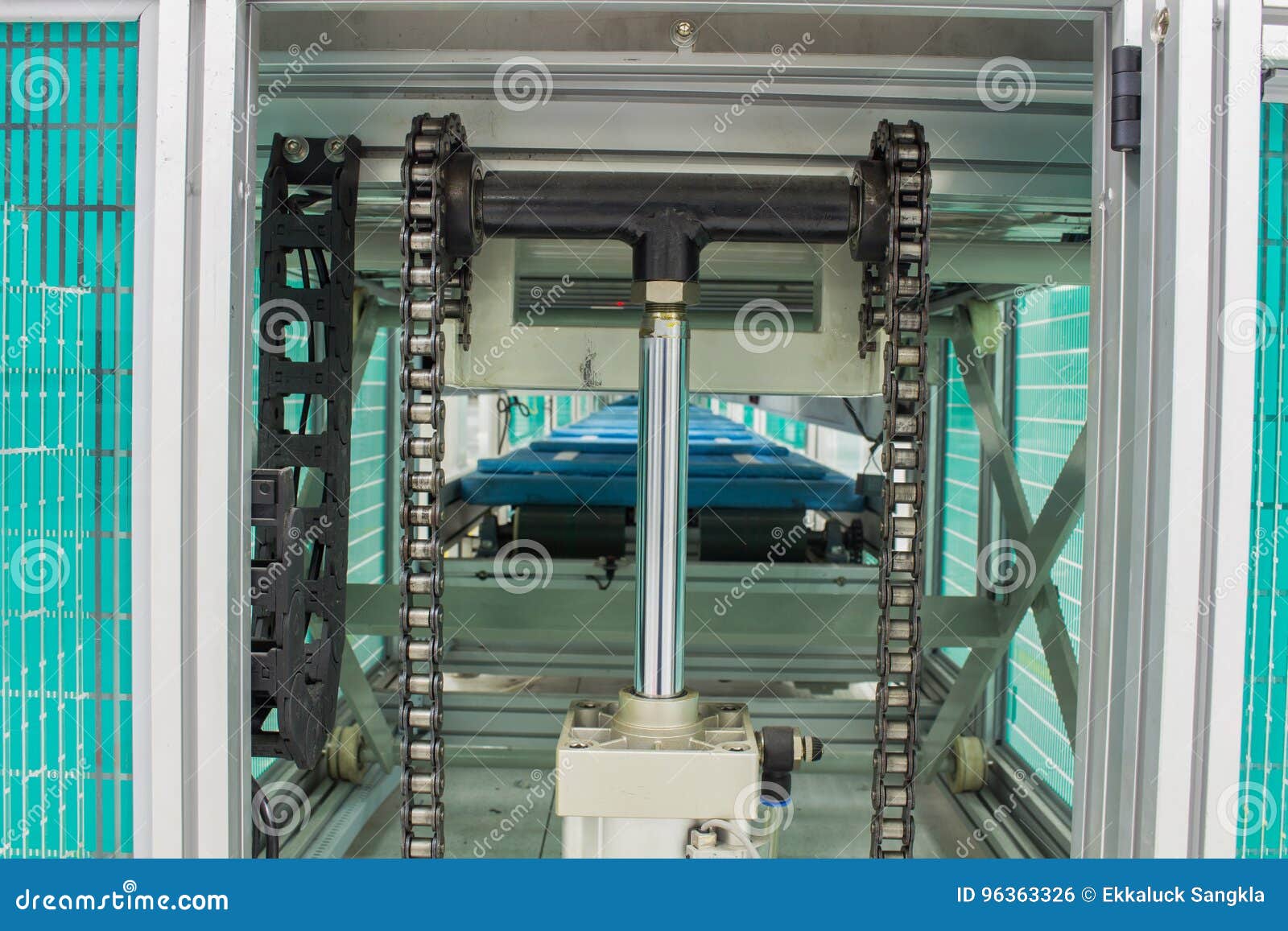 The Air Cylinder of Pneumatic System on Production Line in Clean Room ...