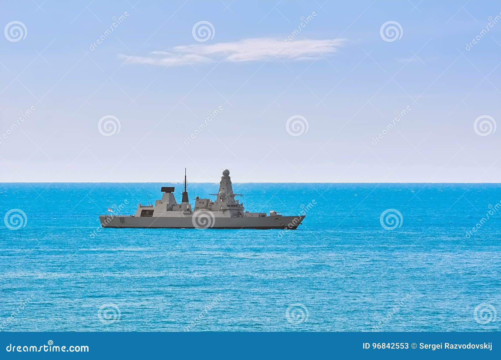 Air-defence Destroyer in the Sea Stock Image - Image of marina ...