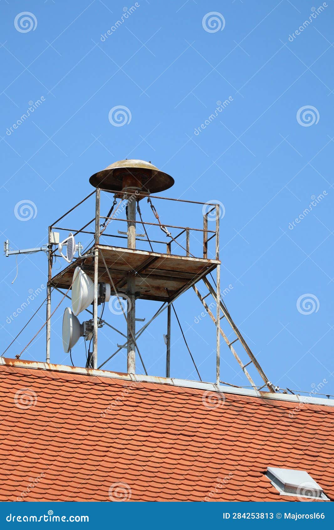 Air Defence Siren on the Top of a Building Stock Image - Image of ...