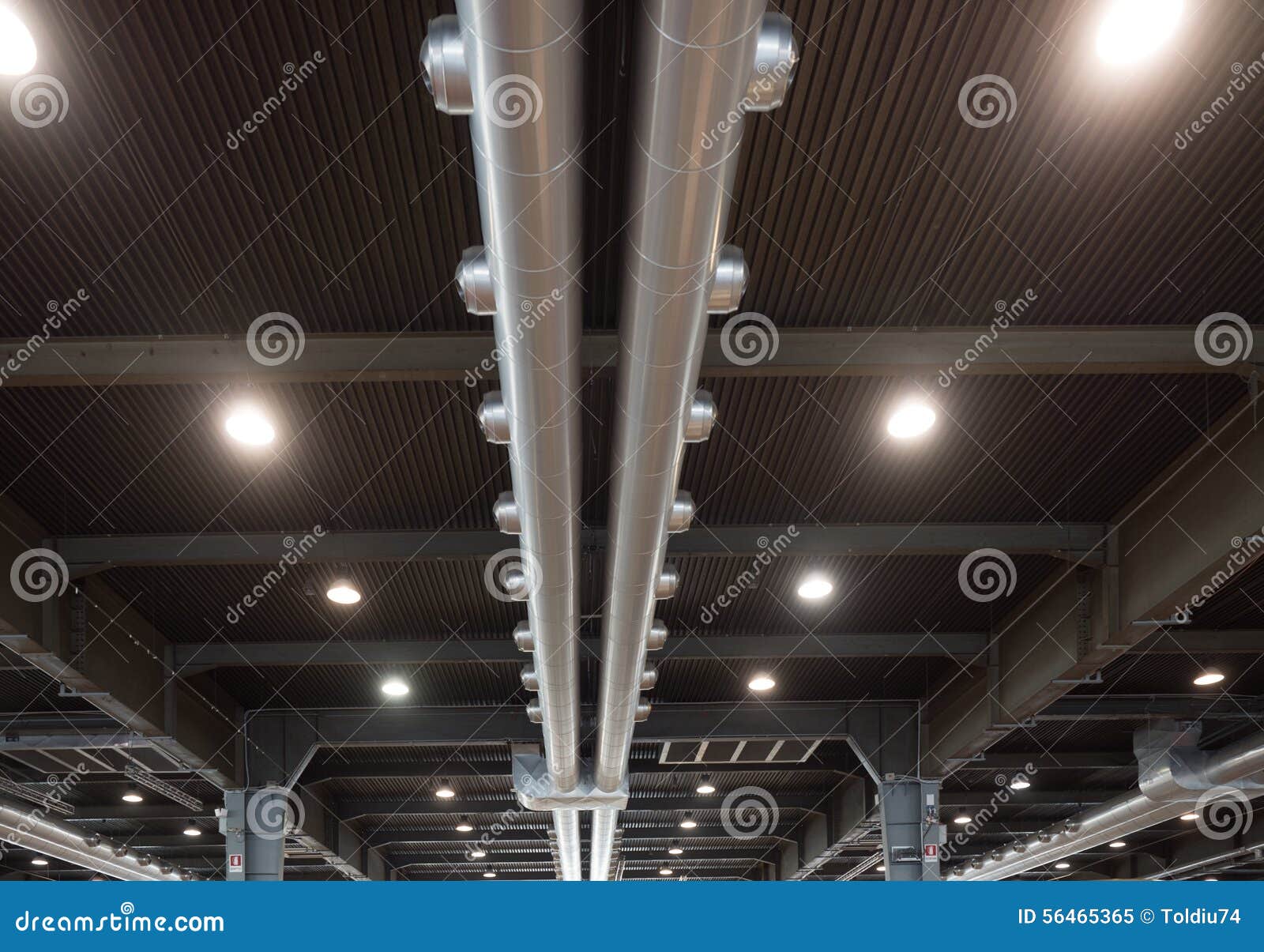 Air Distribution System in an Industrial Building Stock Image - Image ...
