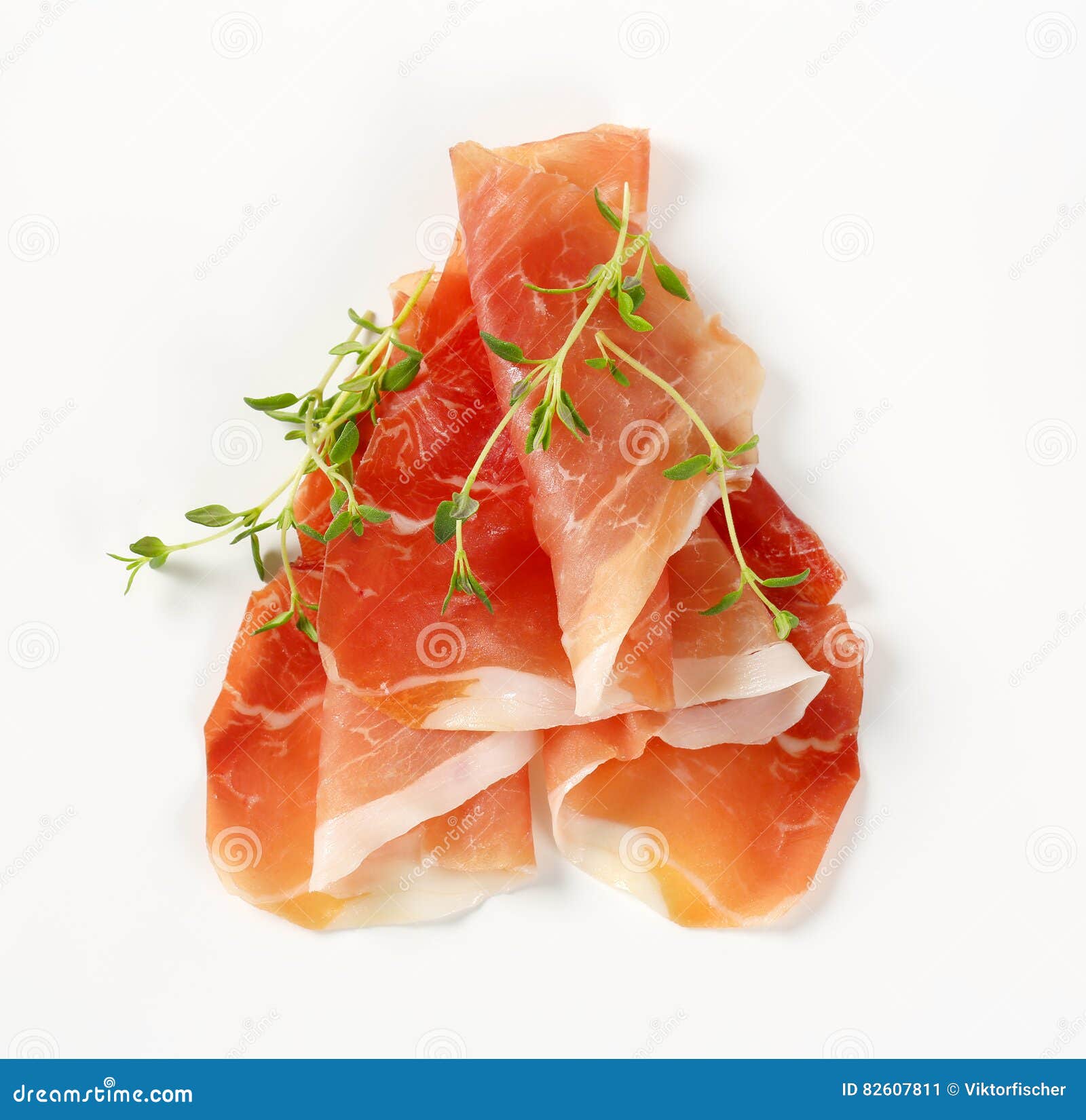 Air dried ham with thyme stock image. Image of pink, delicatessen ...