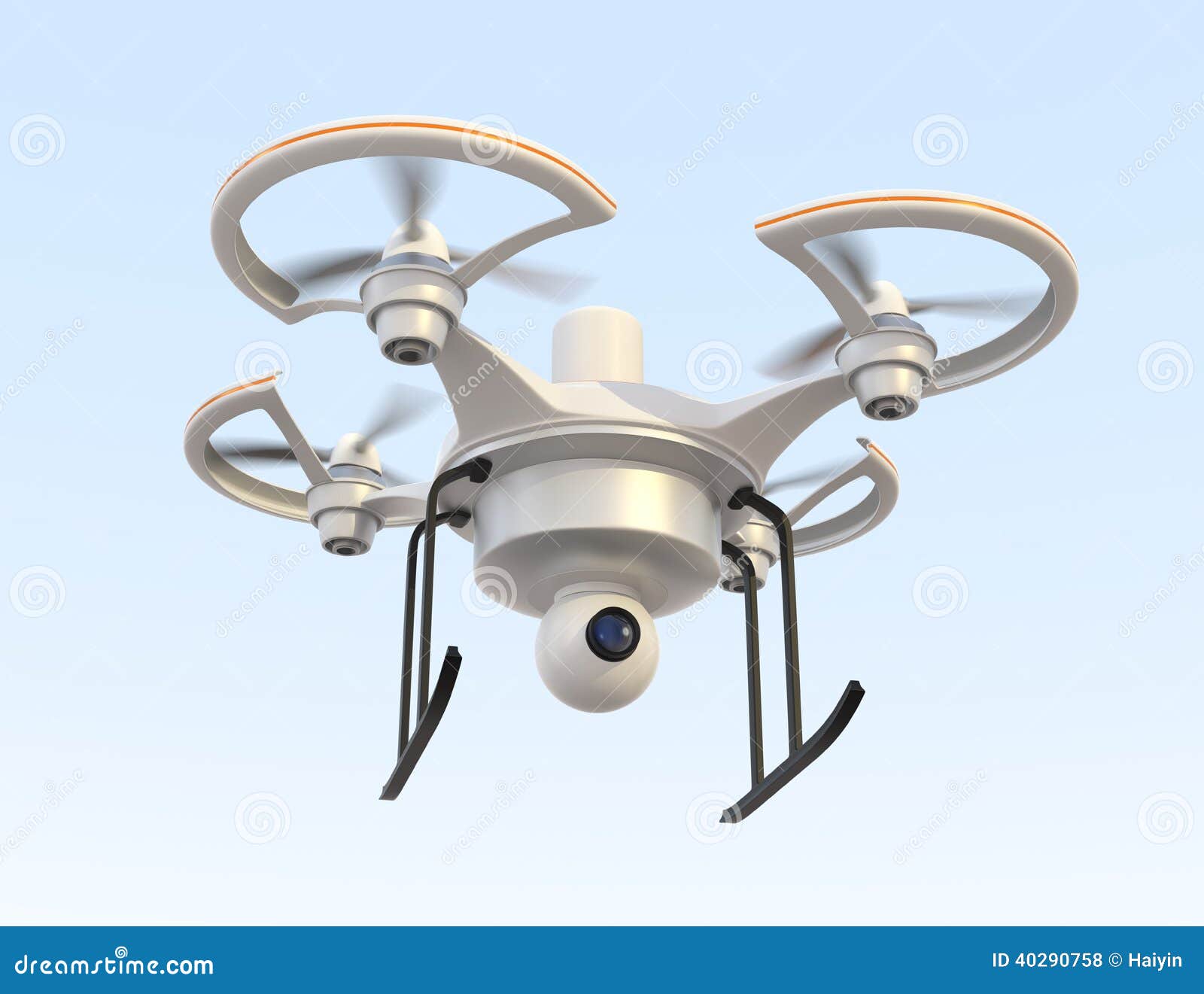 Air Drone with Camera Flying in the Sky Stock Illustration ...