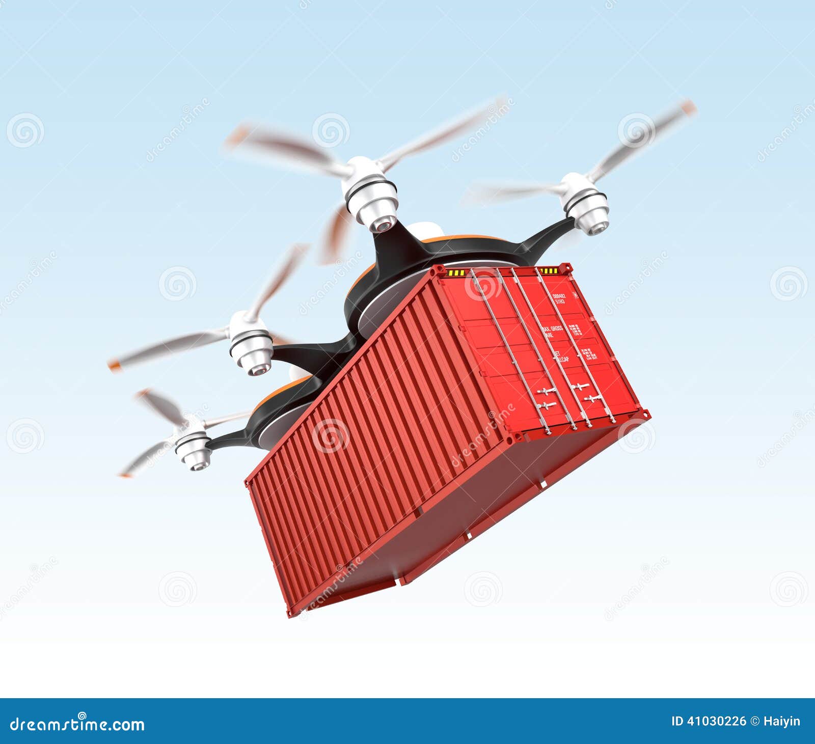 Hexacopter Carrying Cargo Flying In The Sunset Sky Royalty-Free Stock ...