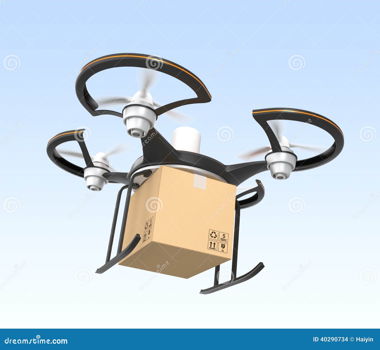 Package Flying On Parachute, Delivery Service Concept Cartoon Vector ...