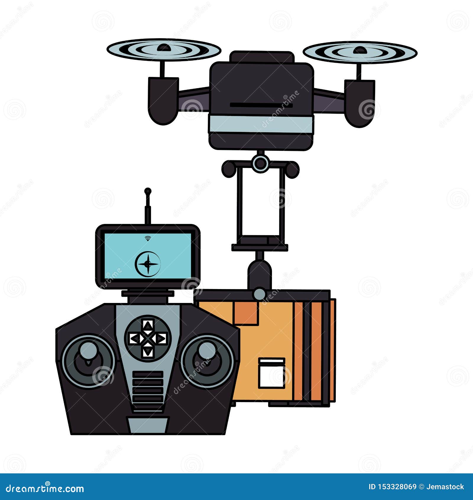 Air Drone Remote Control Cartoon Stock Vector - Illustration of design ...