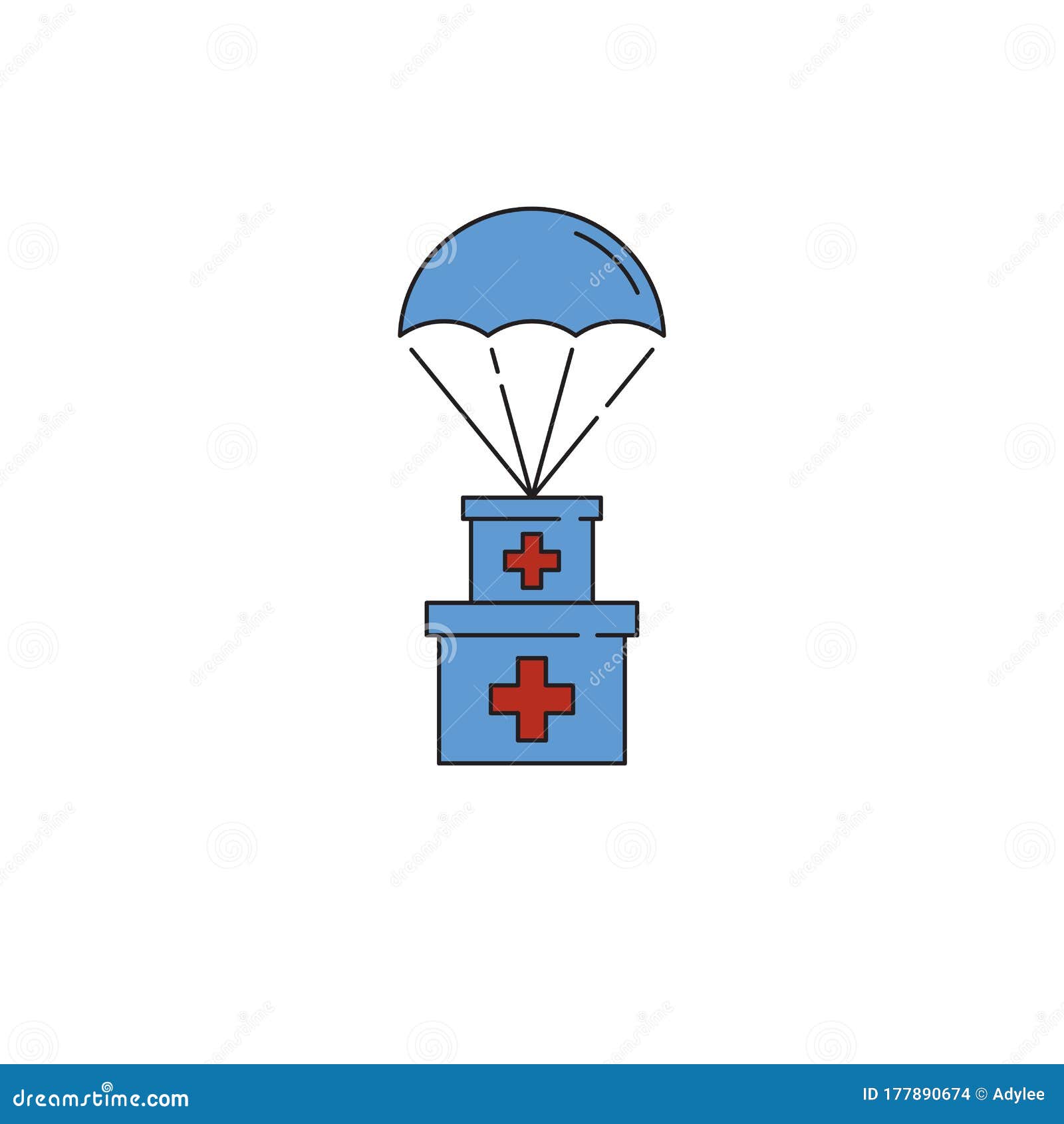 Parachute Supply Drop Icon Stock Illustrations – 241 Parachute Supply ...
