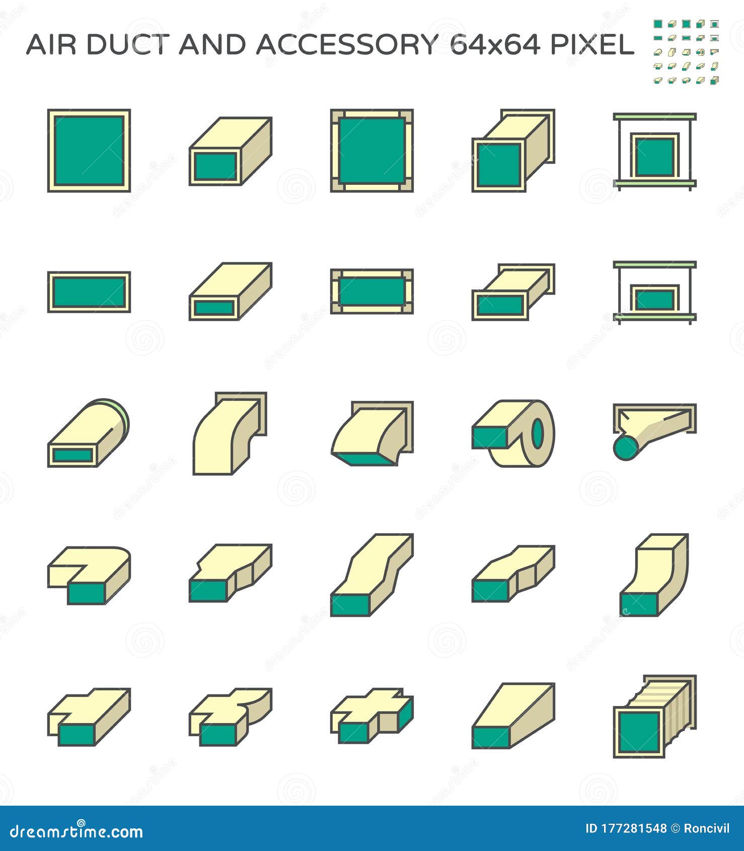 Air Duct and Accessory Icon Stock Vector - Illustration of construction ...