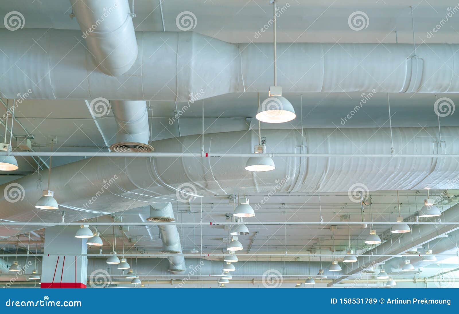 Air Duct, Air Conditioner Pipe, Wiring Pipe, and Fire Sprinkler System ...