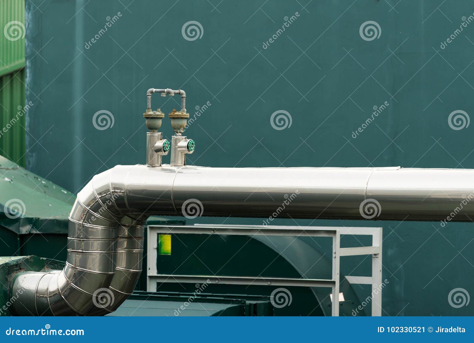 Air Duct Pipe of Building with Green Baackground Stock Image - Image of ...