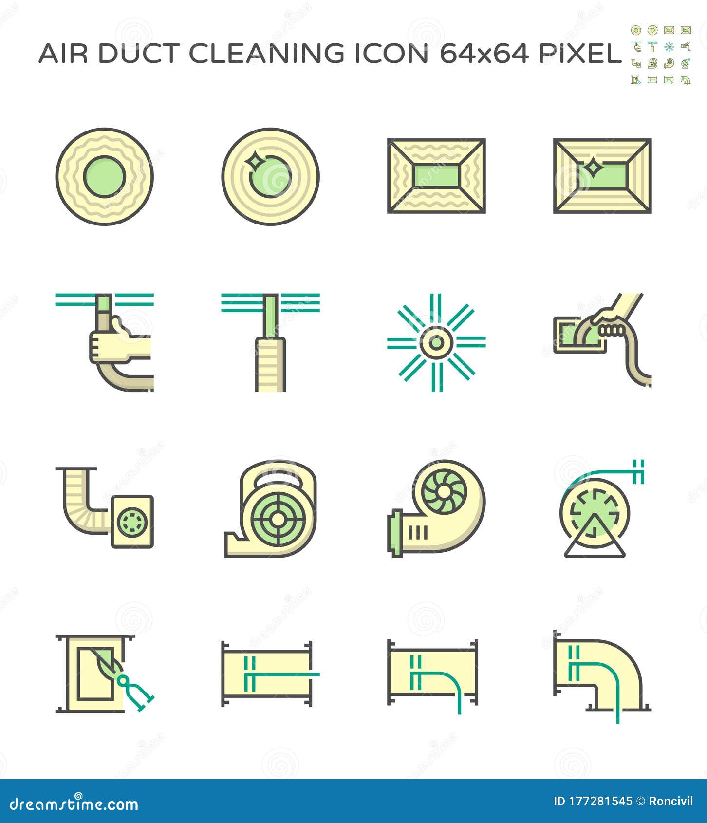 Ductwork Cleaning Outline Cartoon Vector | CartoonDealer.com #124244069