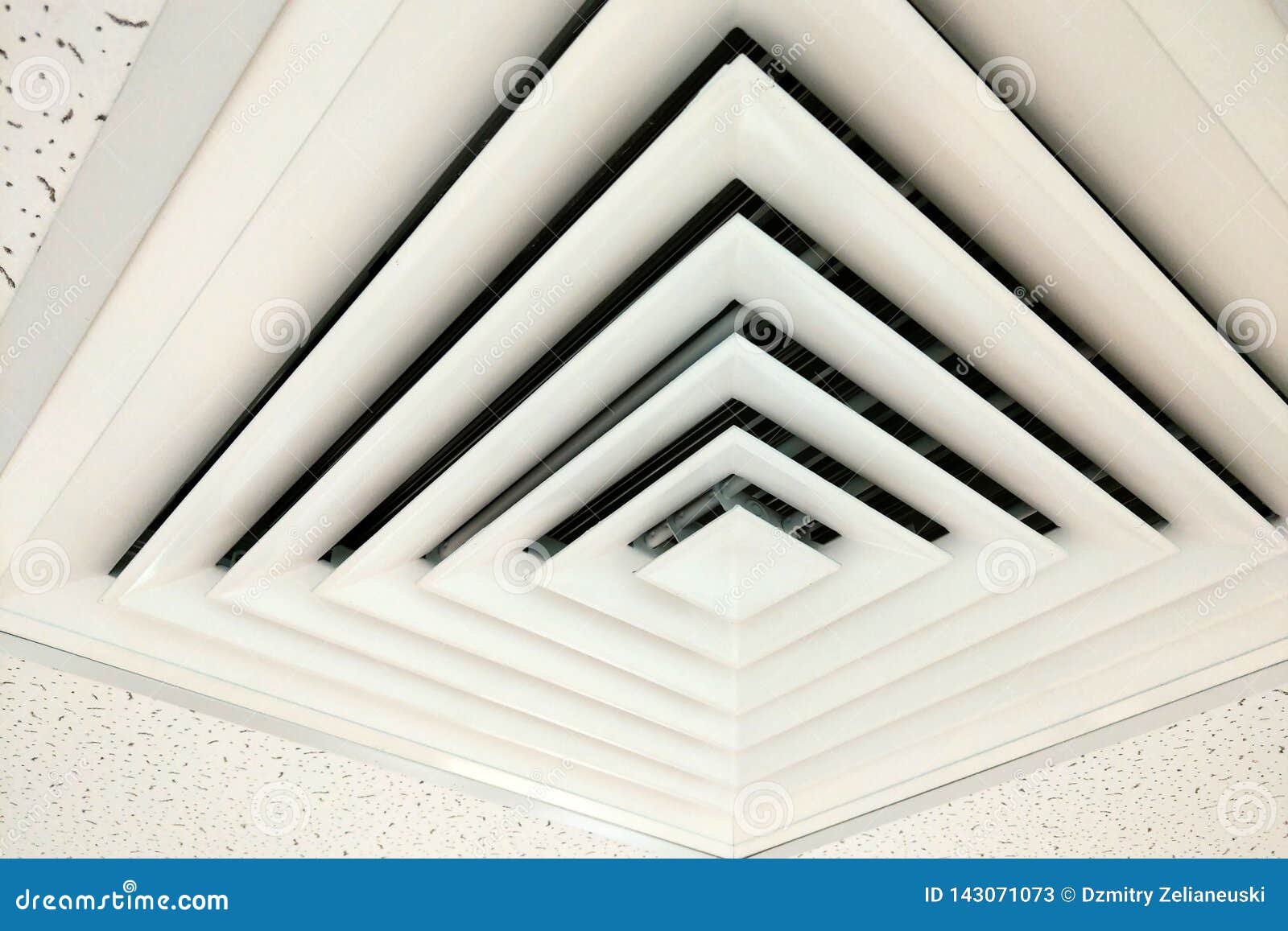 Air Duct In Square Shape On The Office Ceiling. Air Condition Vent ...