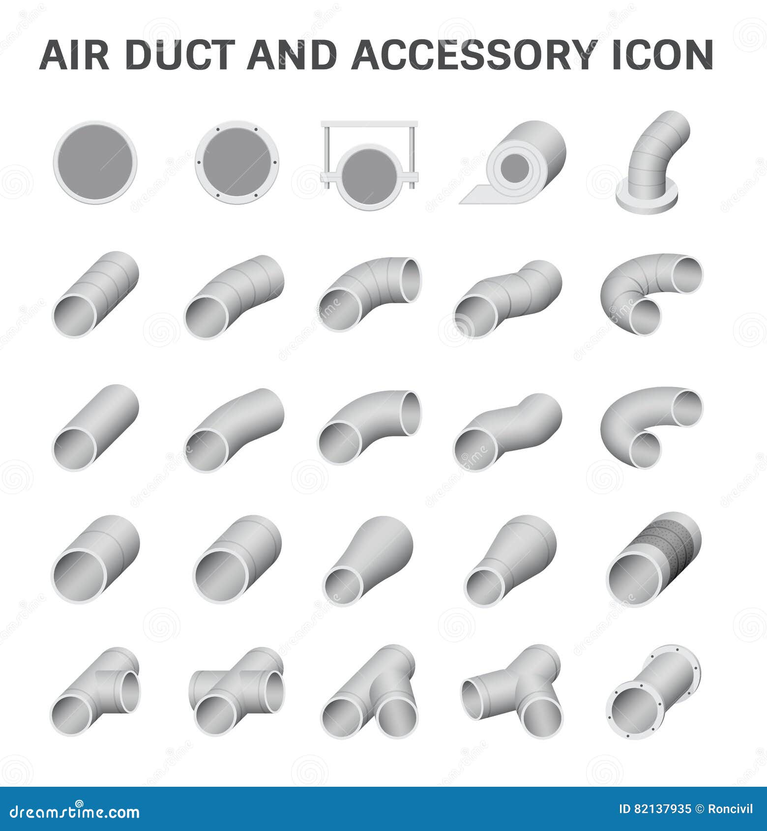 Air duct vector stock vector. Illustration of aluminium - 82137935