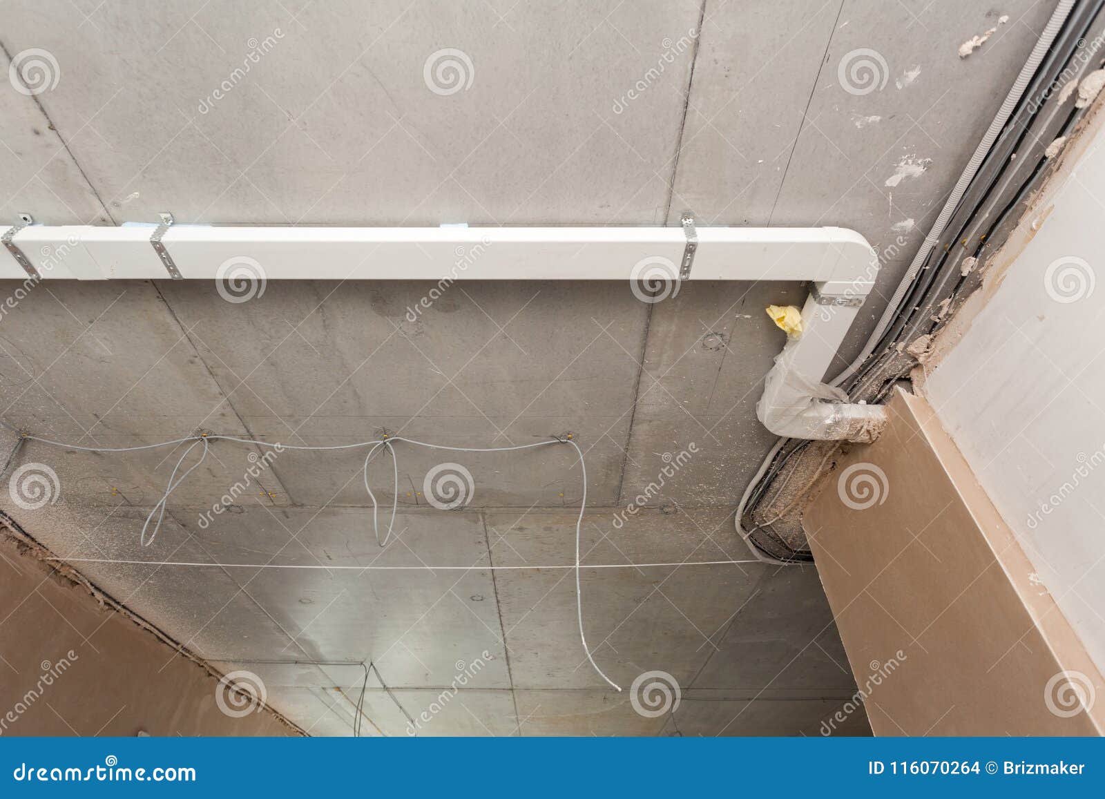 Air Duct on the Wall of House Under Construction. Stock Photo - Image ...