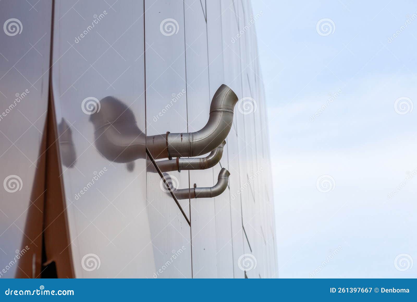 Air ducts on the wall stock image. Image of construction - 261397667