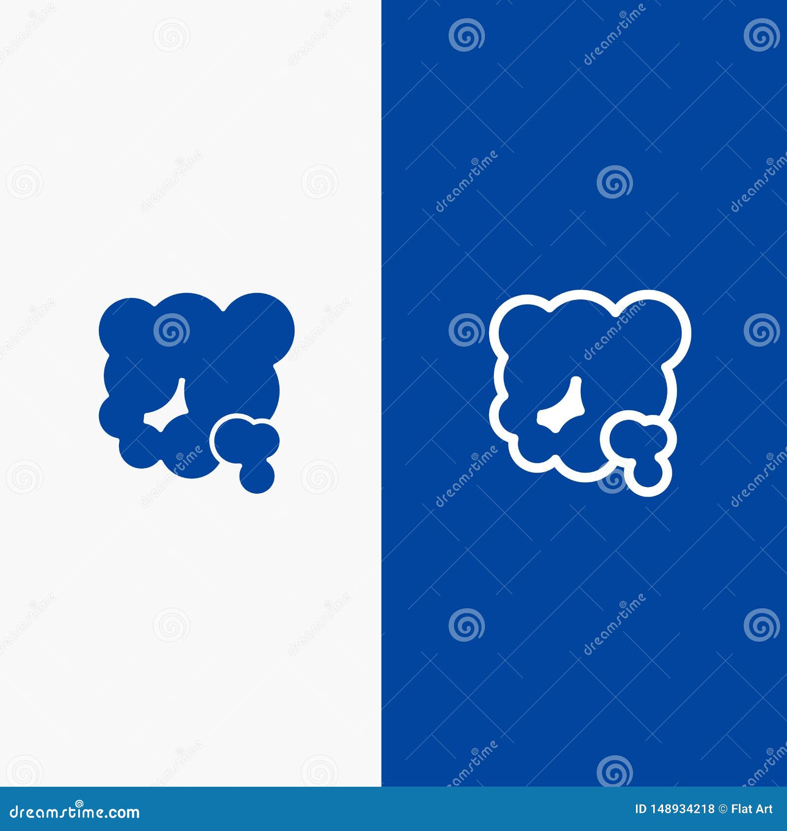 Air, Dust, Environment, Pm2, Pollution Line and Glyph Solid Icon Blue ...