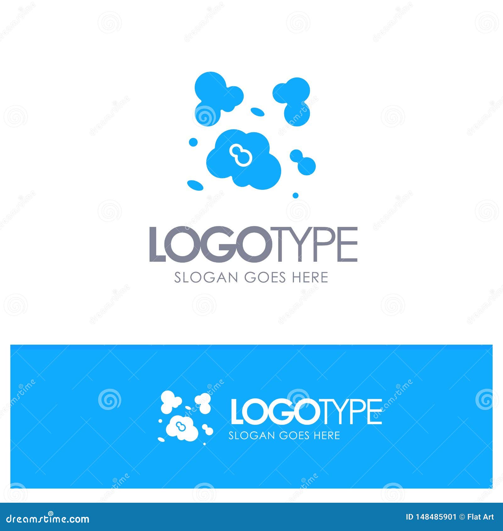 Air, Dust, Environment, Pollution Blue Solid Logo with Place for ...