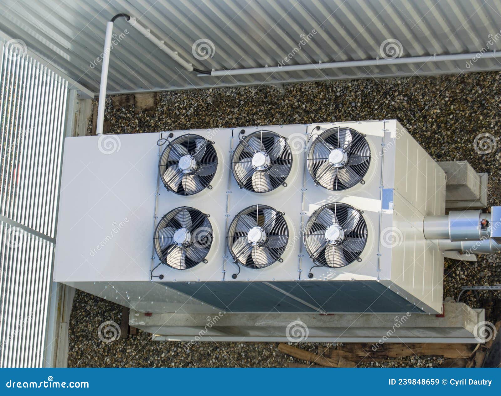Air Extractor and Ducts on the Roof of a Warehouse Stock Image - Image ...