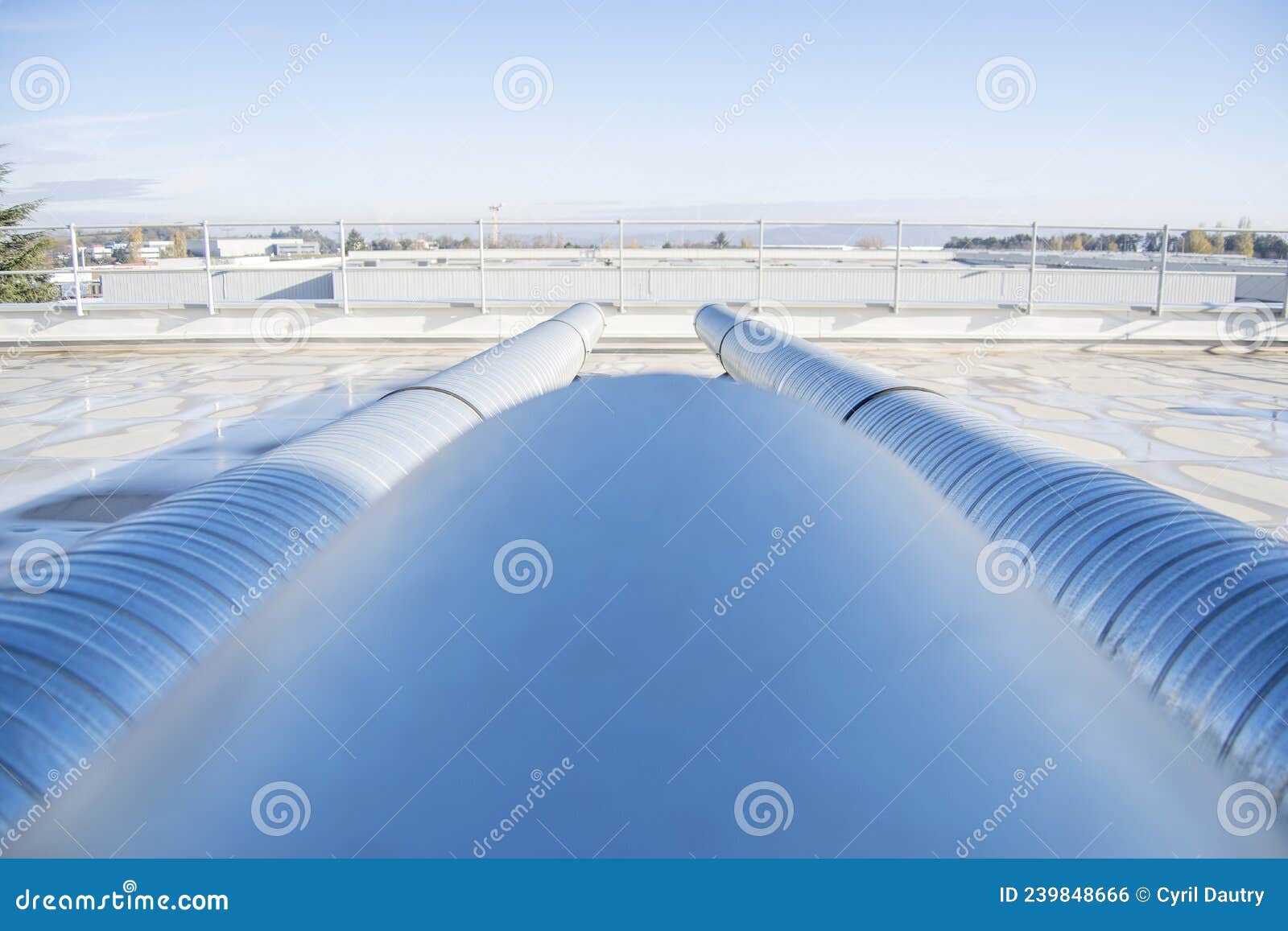 Air Extractor and Ducts on the Roof of a Warehouse Stock Photo - Image ...