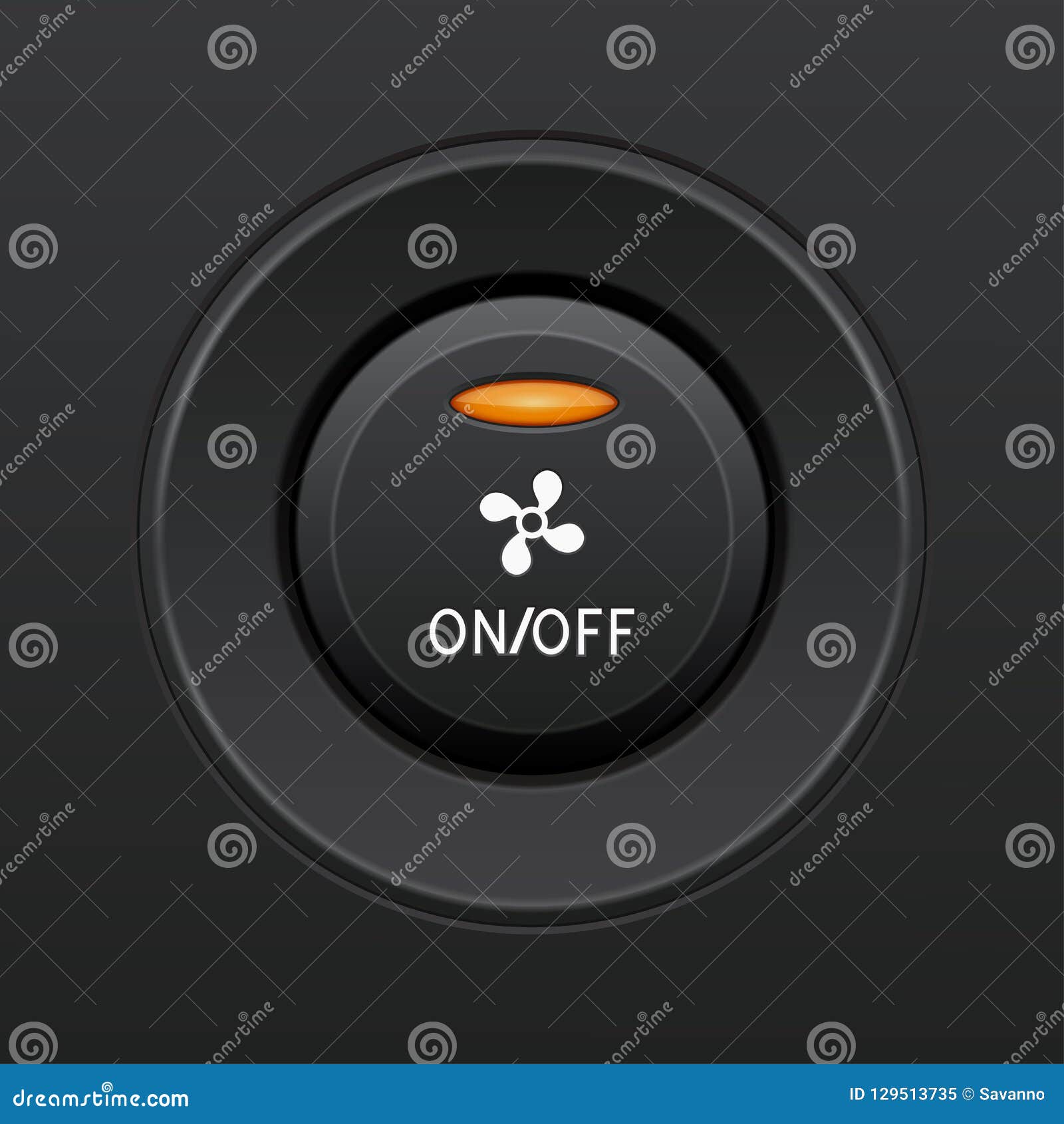 Air Fan Button. Car Dashboard Element Stock Vector - Illustration of ...