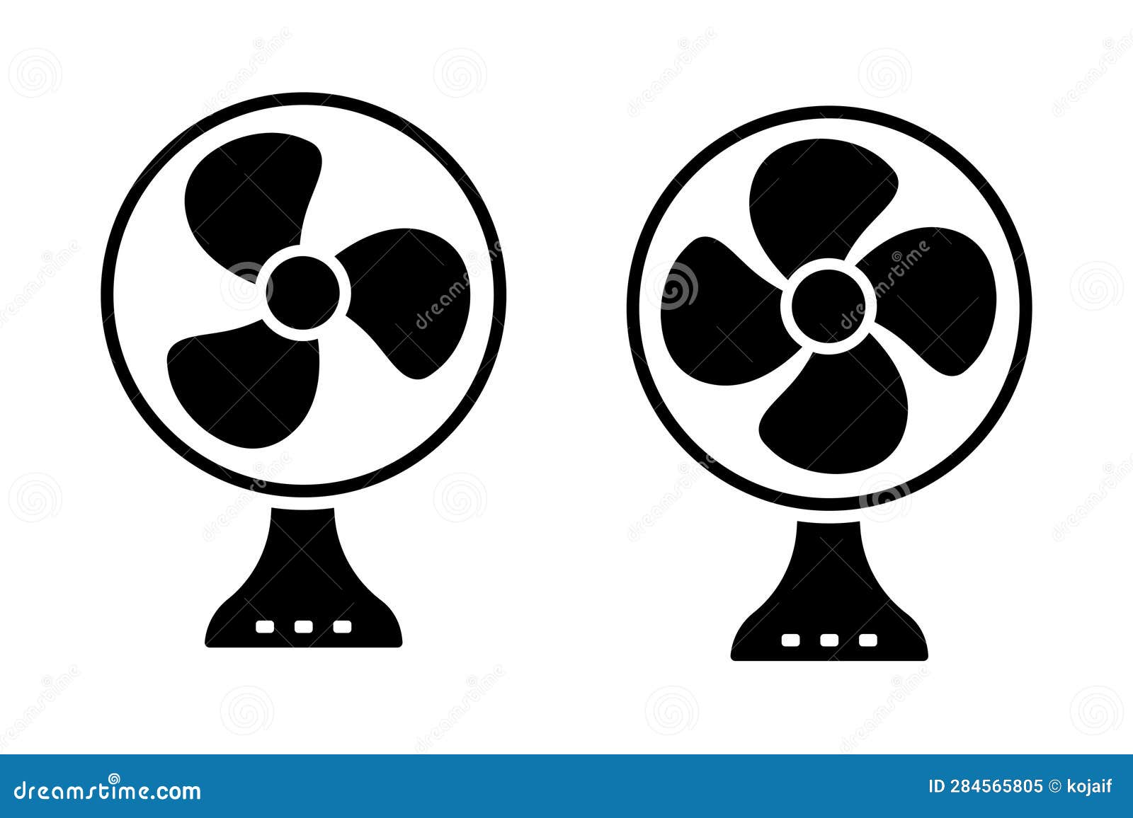 Air Fan Vector Icon Set. Fan Ventilator Propeller Symbol Stock Vector ...