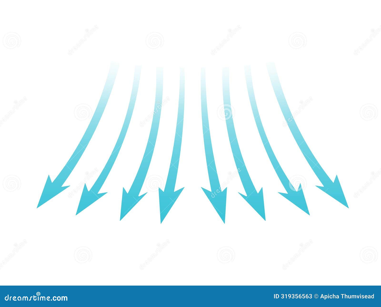 Air Flow Blue Arrows Showing Direction of Air Movement Wind Direction ...