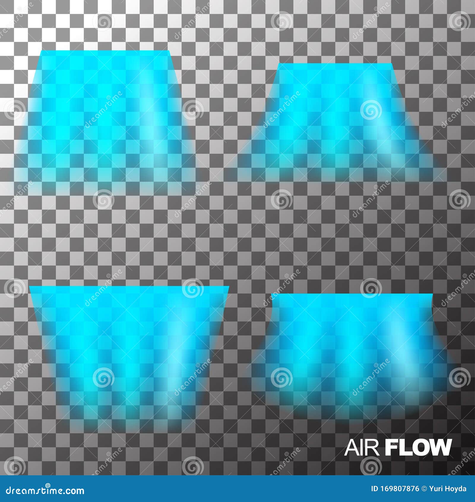 Air Flow of Clean or Cold Air from Conditioner. Isolated on Transparent ...