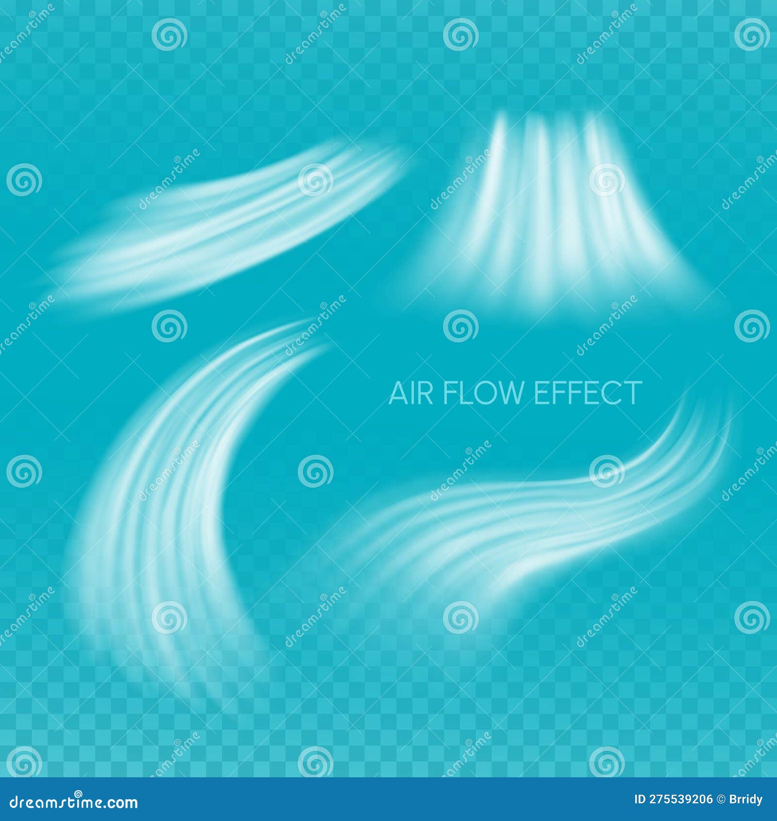 Air Flow Isolated Texture. White Wind Stream Waves Effect on Blue ...