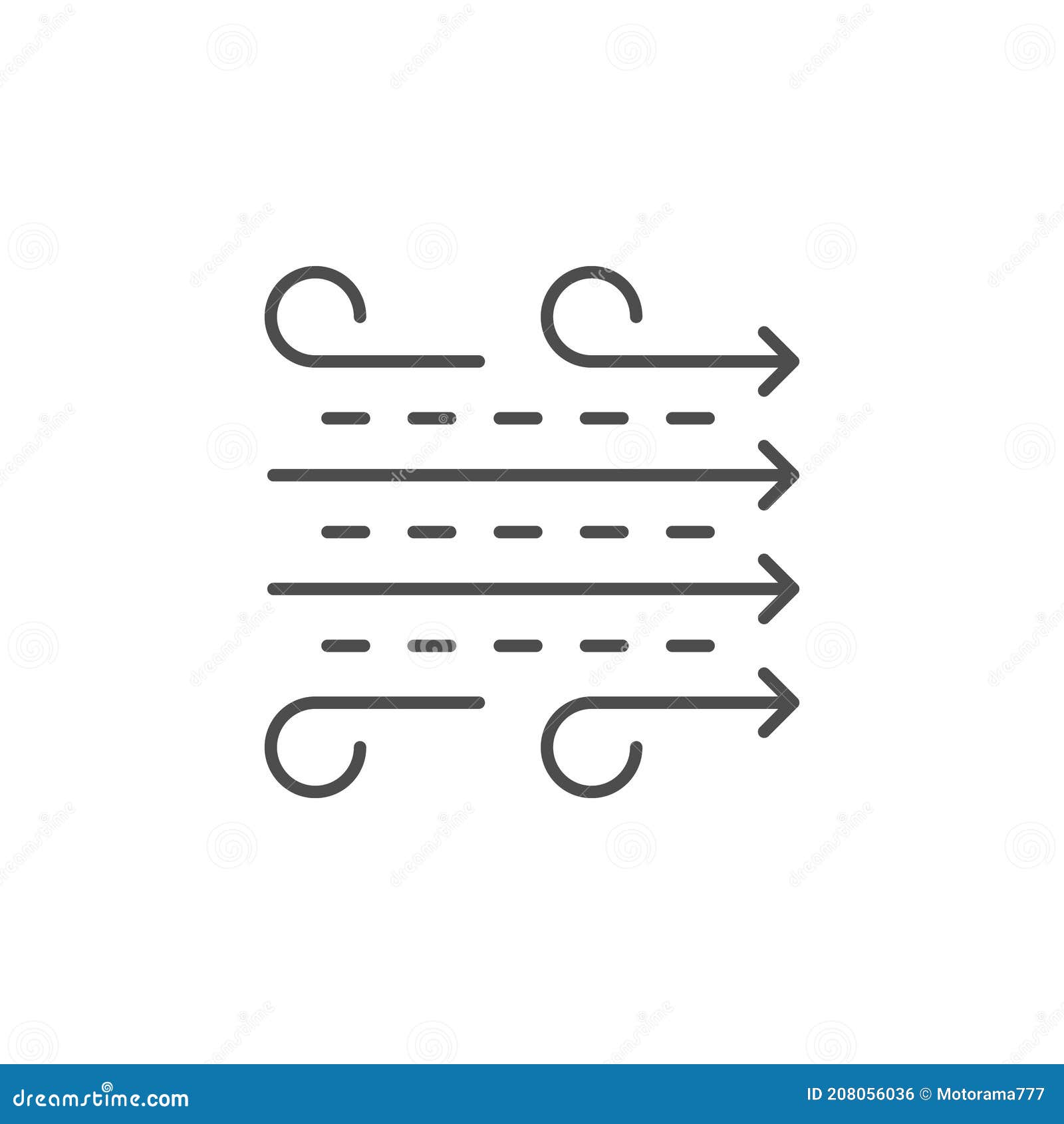 Air flow line outline icon stock vector. Illustration of flowing ...