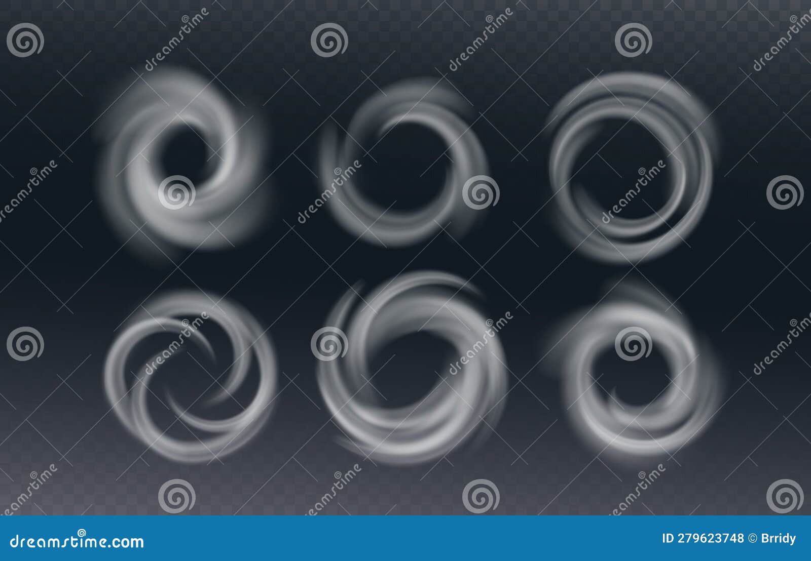 Air Flow Swirl Light Effect. Spiral Wind Circle Stream Illustration ...