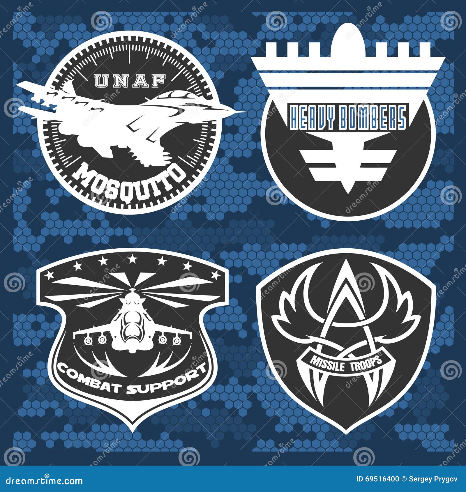 Air Force Military Emblem Set Vector Design Template Stock Vector ...