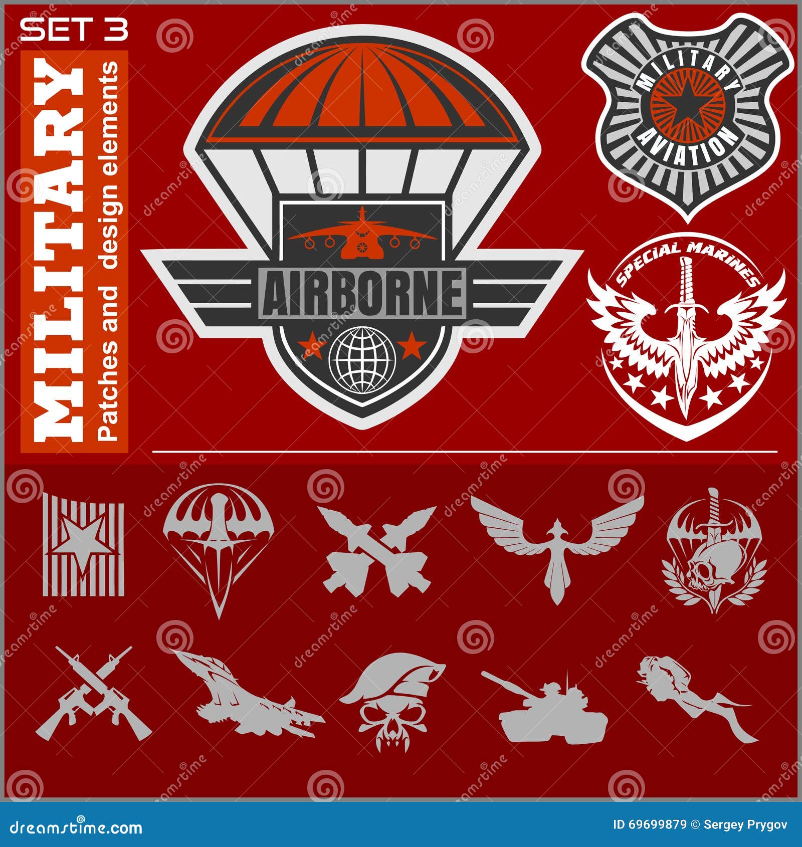 Air Force Military Emblem Set Vector Design Template Stock Vector ...